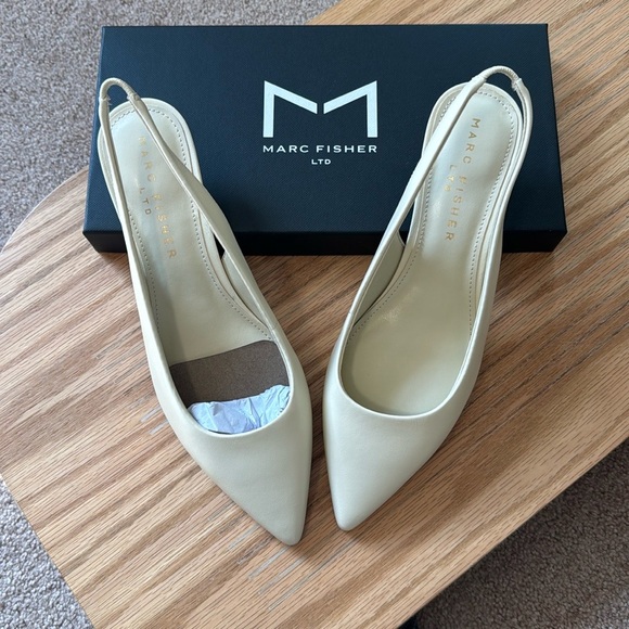 Marc Fisher | Shoes | Marc Fisher Slingback Pumps In Ivory | Poshmark